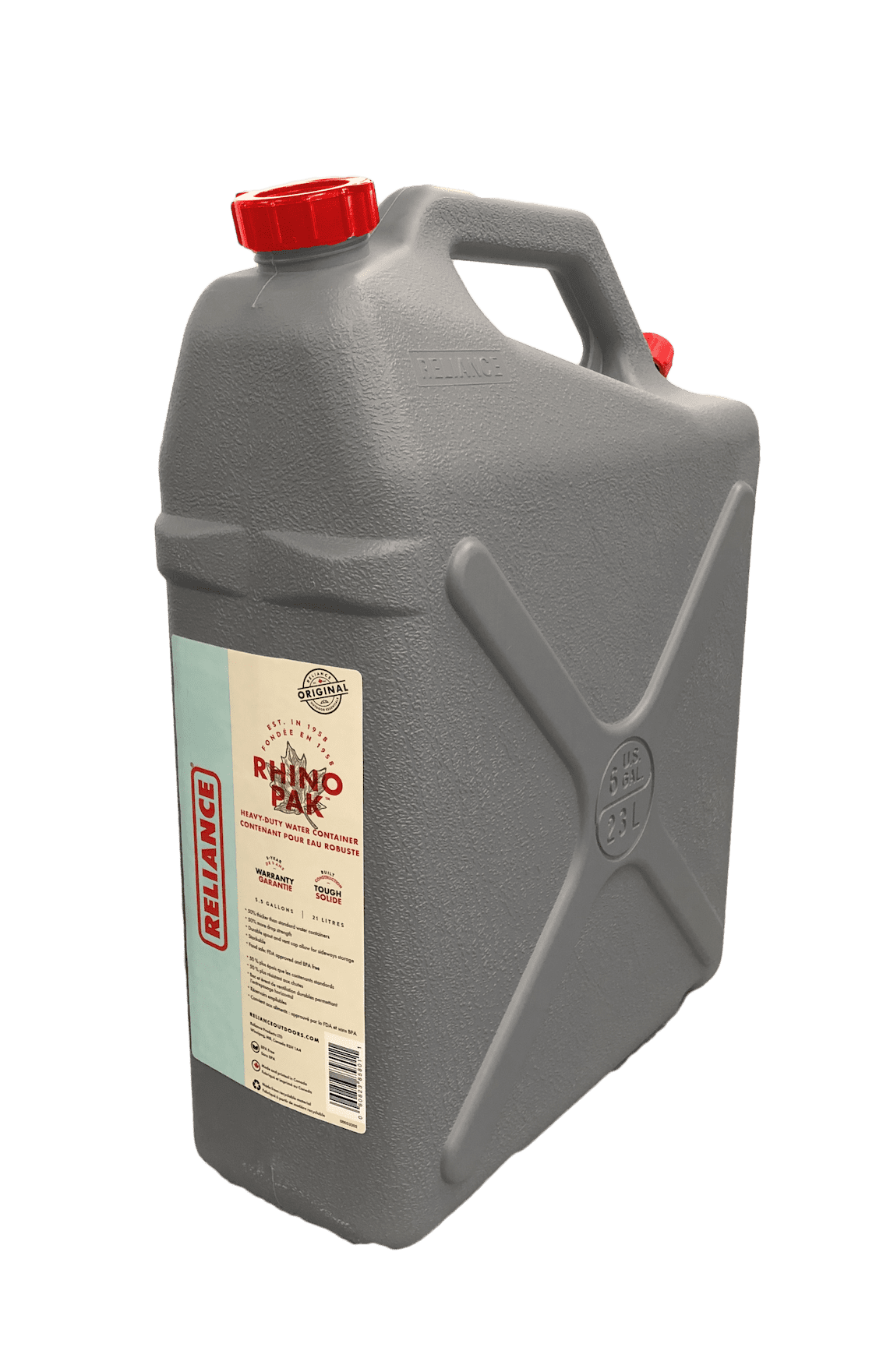 Reliance Rhino-Pak Heavy Duty Water Container 5.5 Gallon - Walmart.com