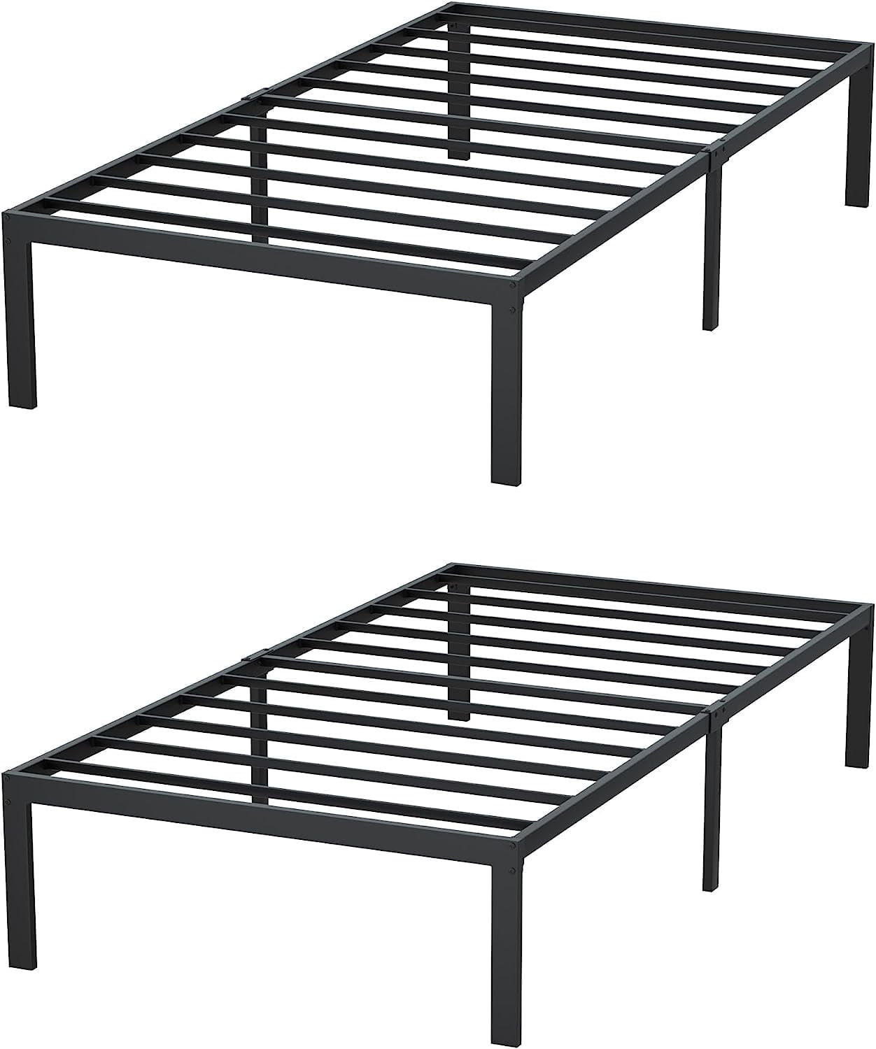 Reliancer Twin XL Bed Frame 14 Inch Heavy Duty Metal Platform Support ...
