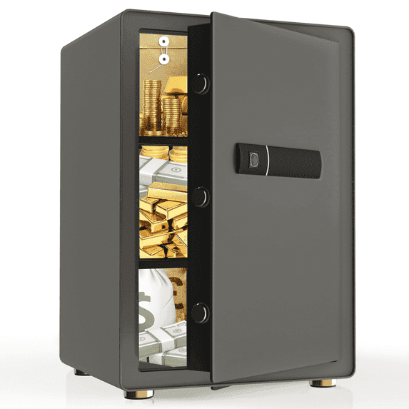 Reliancer 3.4 Cu.ft Biometric Fingerprint Safe Box with Sensor Light ...