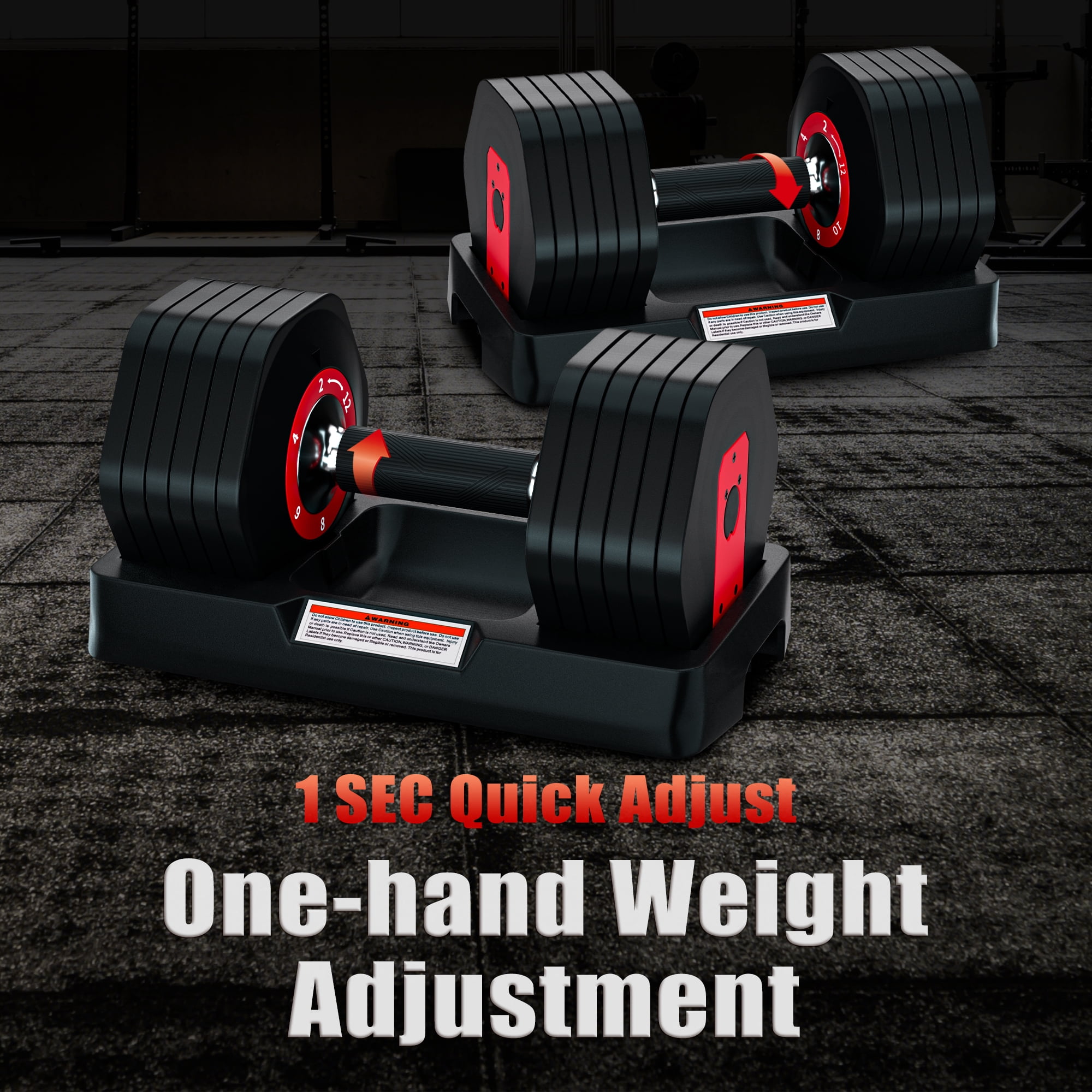 Reliancer Adjustable Dumbbell, 5-25Ibs Fast Adjust Weight Set with Anti ...