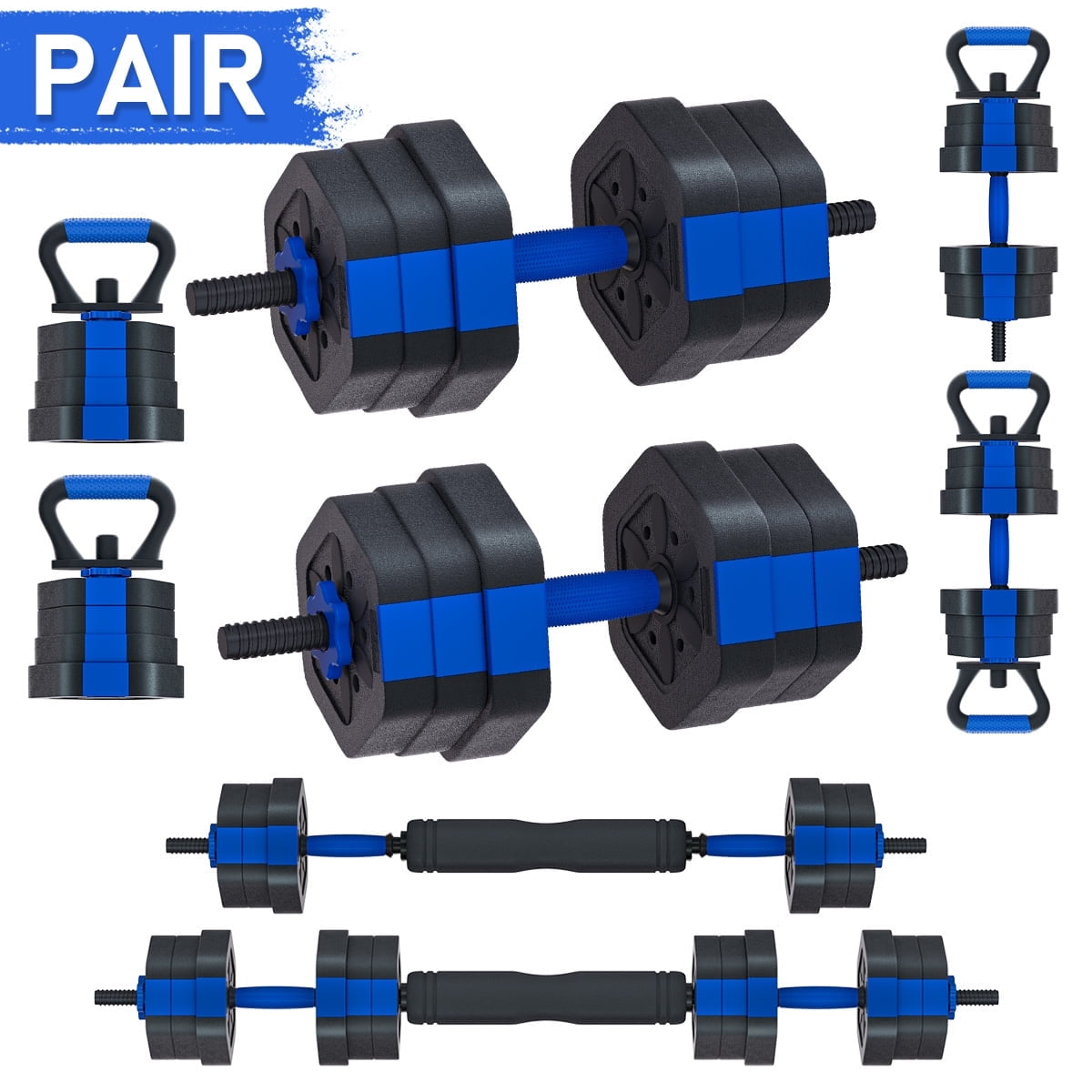 Reliancer Adjustable Dumbbells Set, 25/35/45/55/65/75 Lbs Free Weight ...
