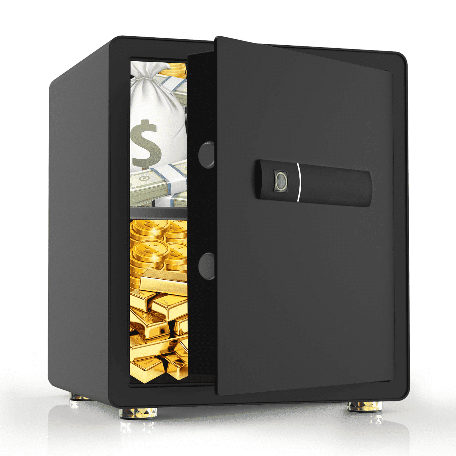Reliancer Biometric Safe Box, Auto-Open Fingerprint with Removable ...