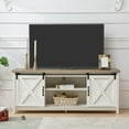 Reliancer Farmhouse TV Stand for TVs up to 65”, with Sliding Barn Doors ...
