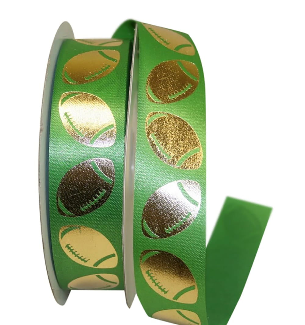 Reliant Ribbon - 0926-511-09C, Football Goal Ribbon, Emerald/gold, 1-3/ ...