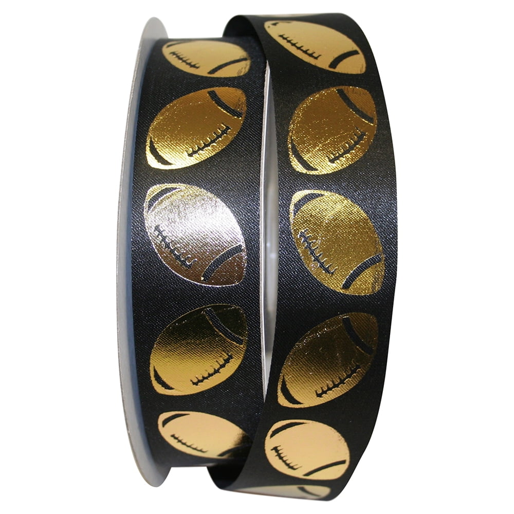 Reliant Ribbon - 0926-986-09C, Football Goal Ribbon, Black/gold, 1-3/8 ...