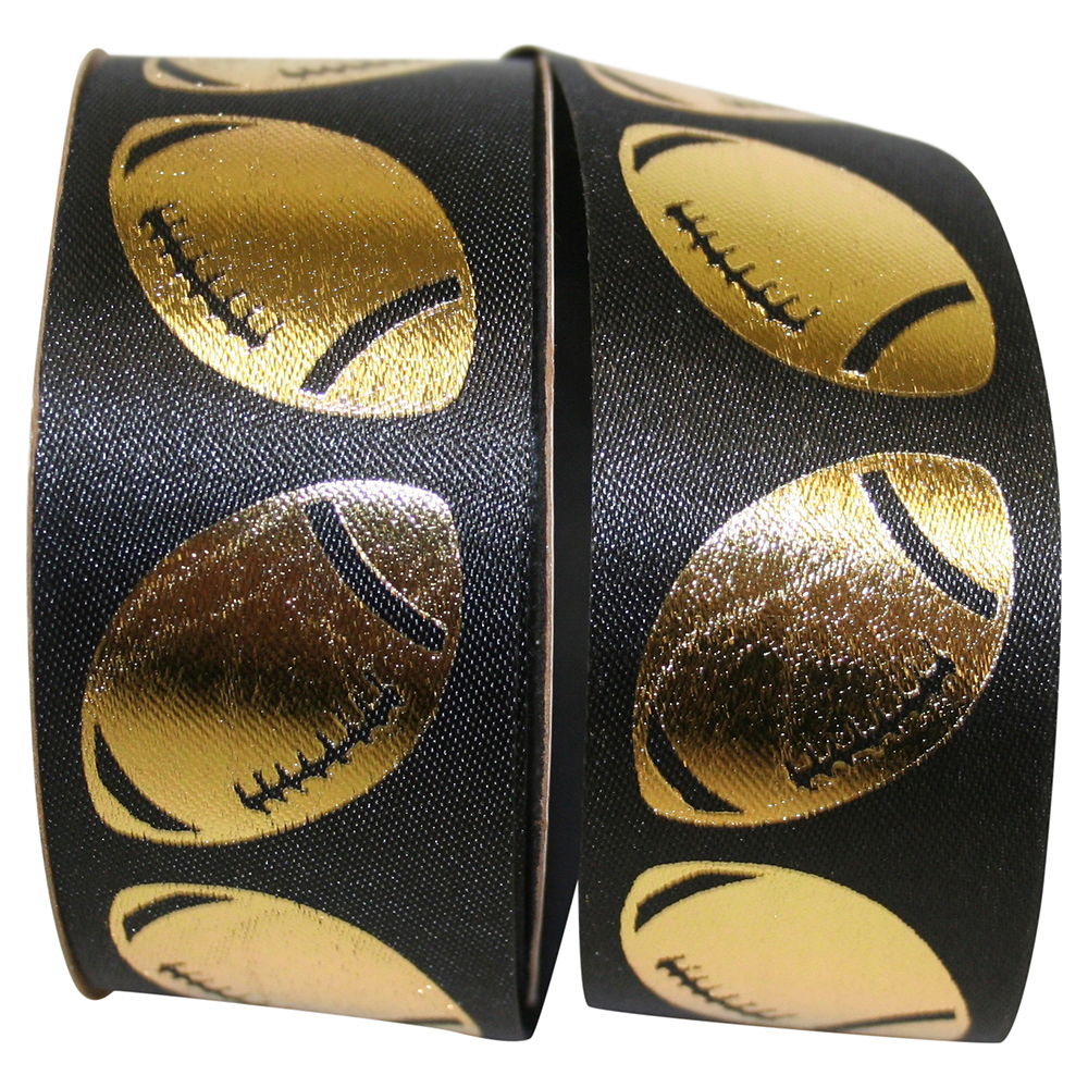 Reliant Ribbon - 0926-986-09J, Football Goal Ribbon, Black/gold, 1-3/8 ...