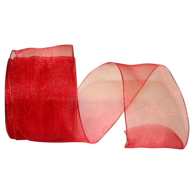 Reliant Ribbon - 25733W-065-40J, Woven Sheer Luxury Wired Edge Ribbon ...
