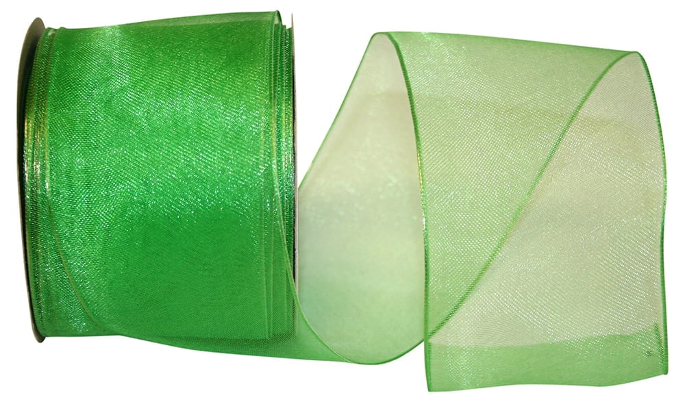 Reliant Ribbon - 25733W-185-40J, Woven Sheer Luxury Wired Edge Ribbon ...