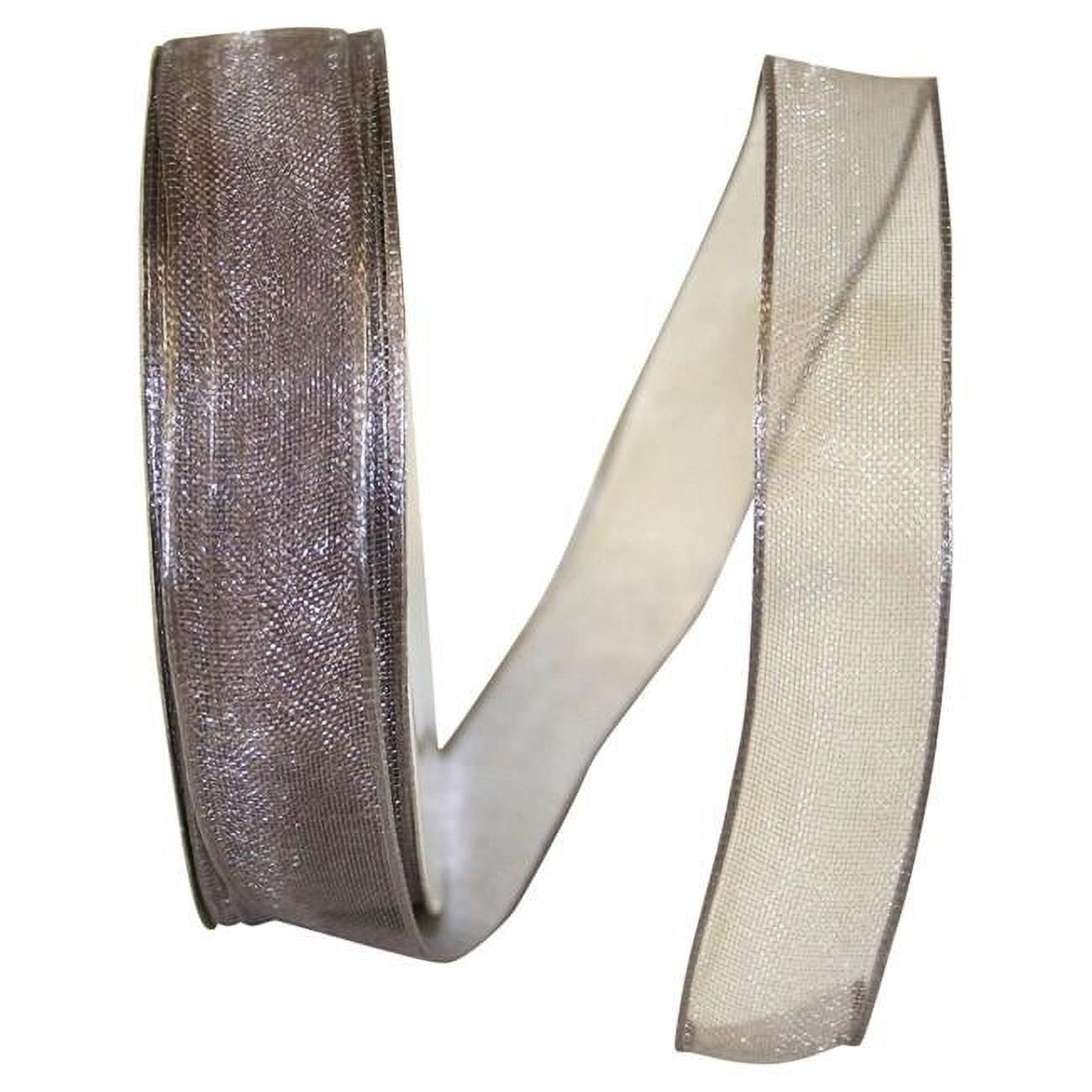 Reliant Ribbon - 25733W-899-03J, Woven Sheer Luxury Wired Edge Ribbon ...