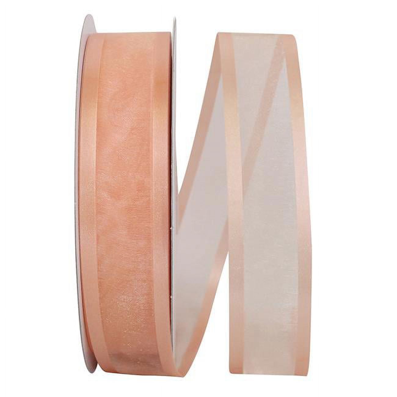 Reliant Ribbon - 25765-062-09C, Sheer Satin Edge Value Ribbon, Peach, 1 ...