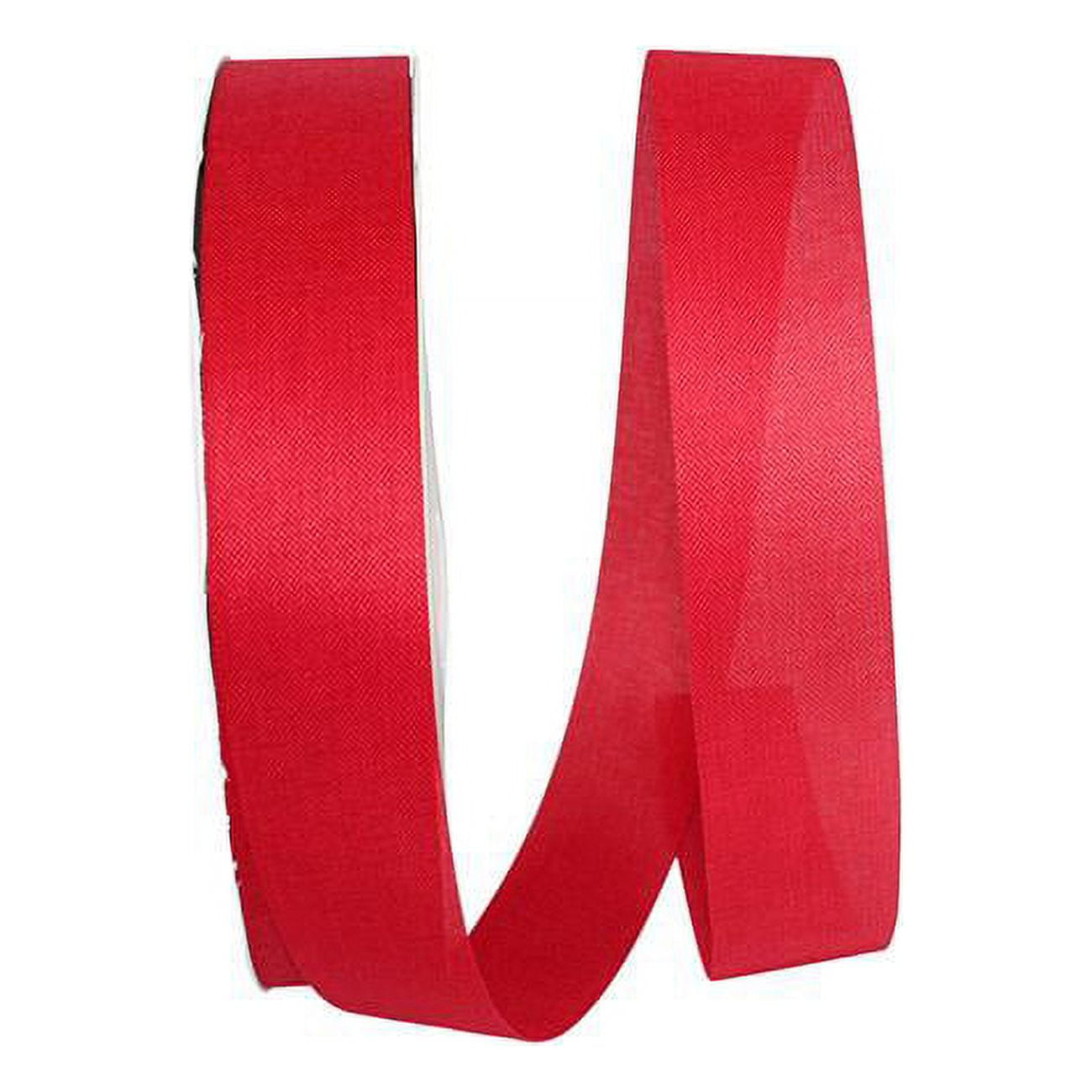 Reliant Ribbon - 3500-065-09C, Linen Natural Supreme Ribbon, Red, 1-3/8 ...