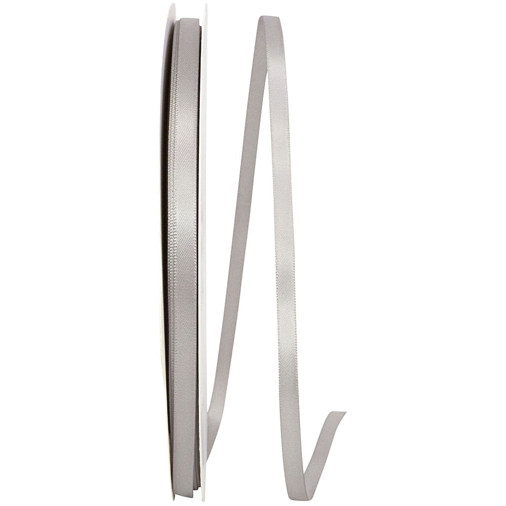 Reliant Ribbon - 4950-070-01C, Double Face Satin - Dfs Ribbon, Silver, 1/4 Inch, 100 Yards ...