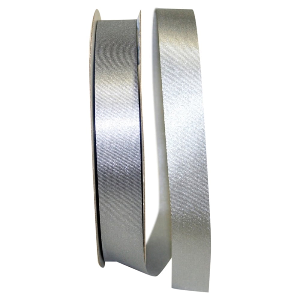 Reliant Ribbon - 5100-070-05C, Single Face Sf Satin With Soft Finish Ribbon, Silver, 7/8 Inch ...