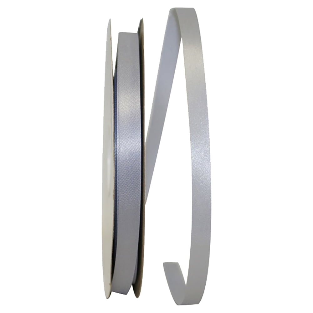 Reliant Ribbon - 5100-070-15C, Single Face Sf Satin With Soft Finish Ribbon, Silver, 3/8 Inch ...