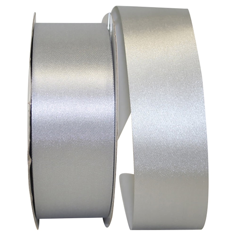 Reliant Ribbon - 5100-070-16C, Single Face Sf Satin With Soft Finish Ribbon, Silver, 1-7/8 Inch ...