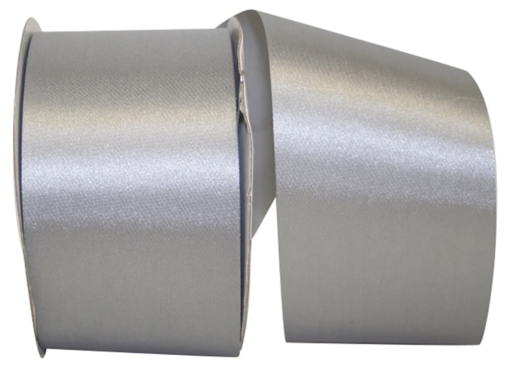 Reliant Ribbon - 5100-070-40K, Single Face Sf Satin With Soft Finish Ribbon, Silver, 2-1/2 Inch ...