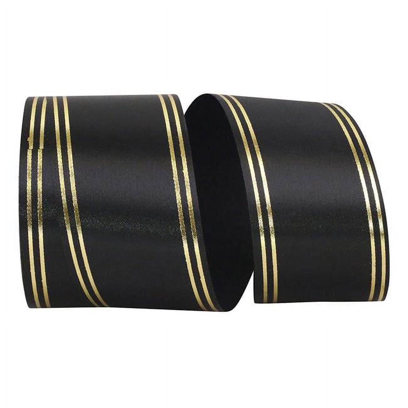 Reliant Ribbon - 5503-031-40K, Quad Stripe Ribbon, Black, 2-1/2 Inch ...