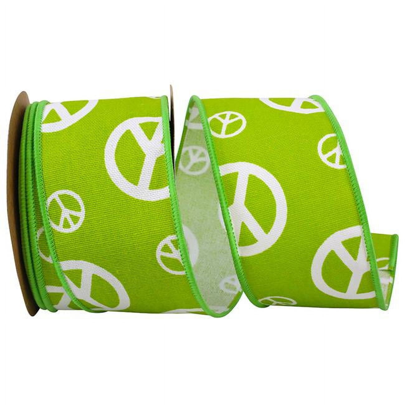 Reliant Ribbon - 77274M-185-40F, Peace Sign 2 Wired Edge Ribbon, Citrus ...