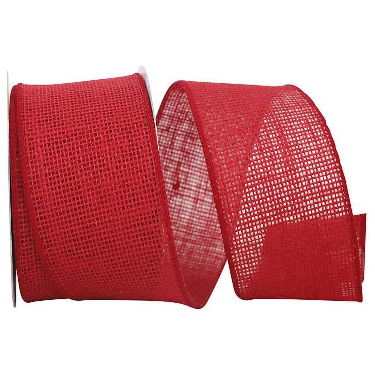 Reliant Ribbon - 90358W-065-40F, Hey Jute Burlap Wired Edge Ribbon, Red ...