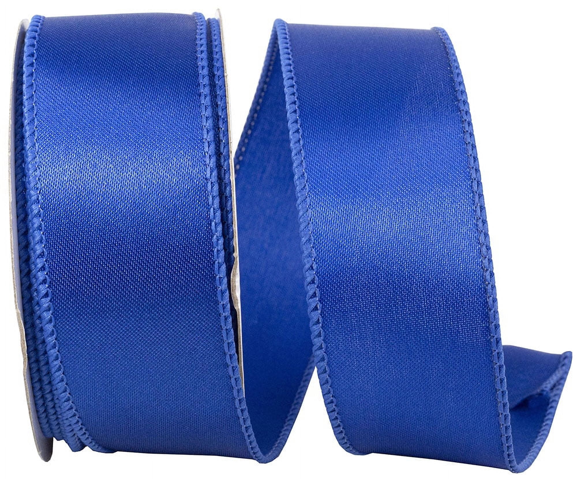 Reliant Ribbon - 92575W-050-09F, Satin Value Wired Edge Ribbon, Royal ...