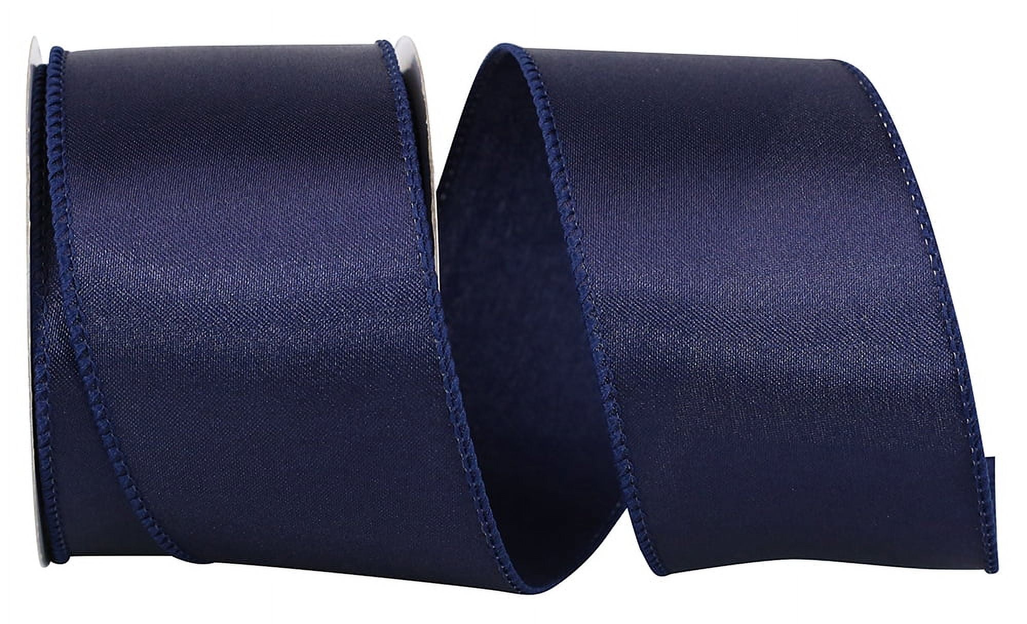 Reliant Ribbon - 92575W-055-40F, Satin Value Wired Edge Ribbon, Navy, 2 ...