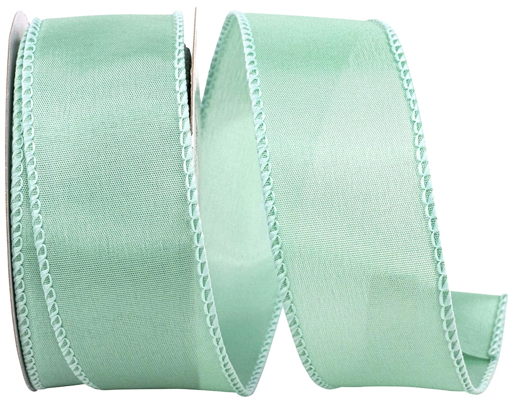 Reliant Ribbon - 92575W-077-09F, Satin Value Wired Edge Ribbon, Aqua, 1 ...