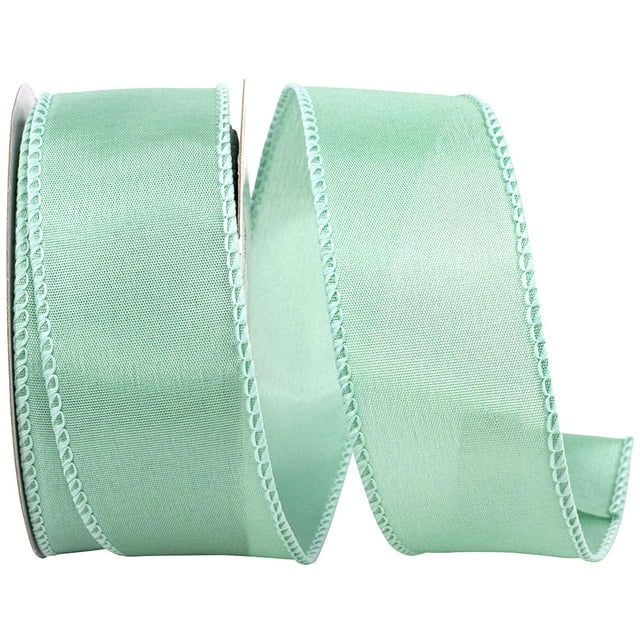 Reliant Ribbon - 92575W-077-09F, Satin Value Wired Edge Ribbon, Aqua, 1 ...