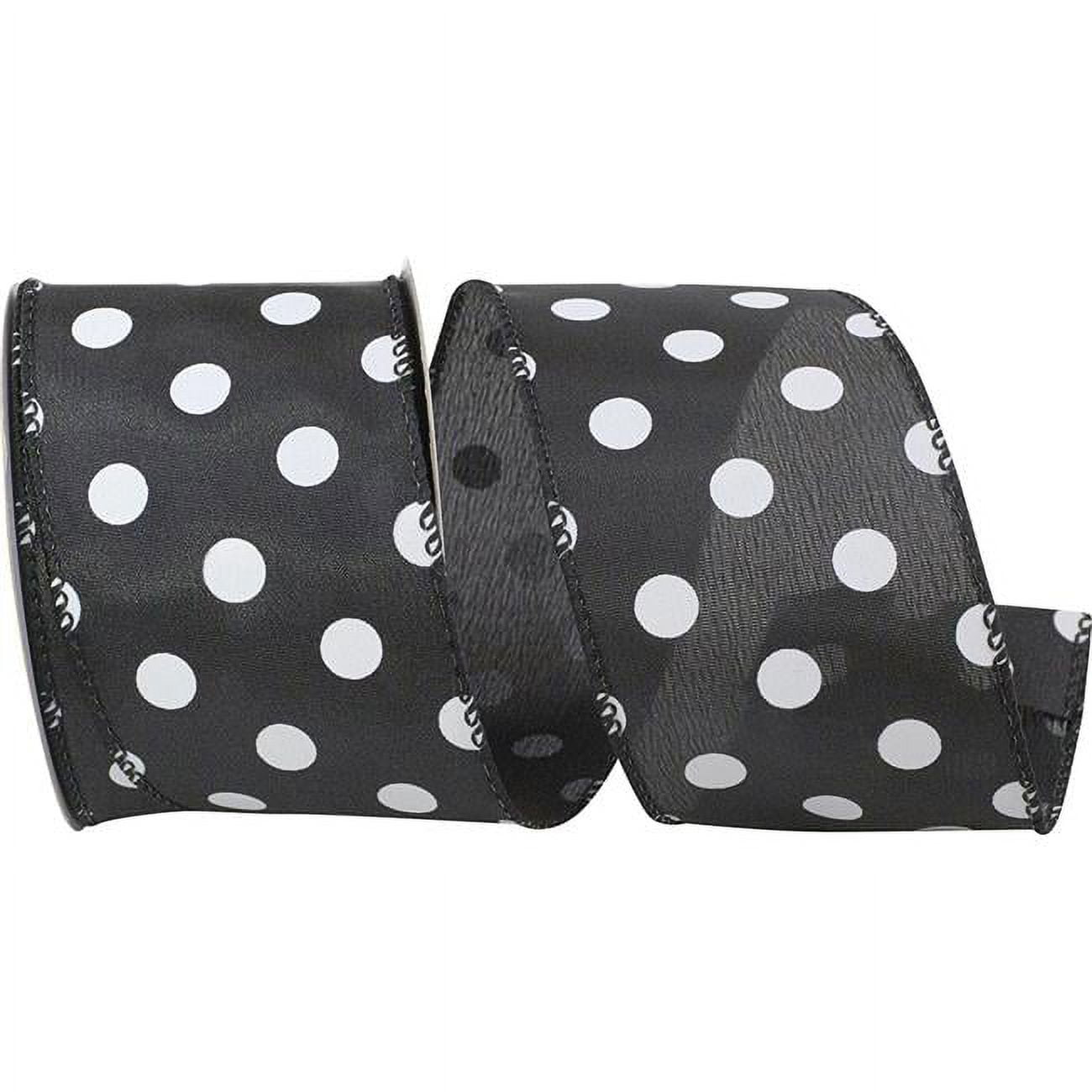 Reliant Ribbon 92840W-031-40F 2.5 in. 10 Yards Satin Large Dots Value ...