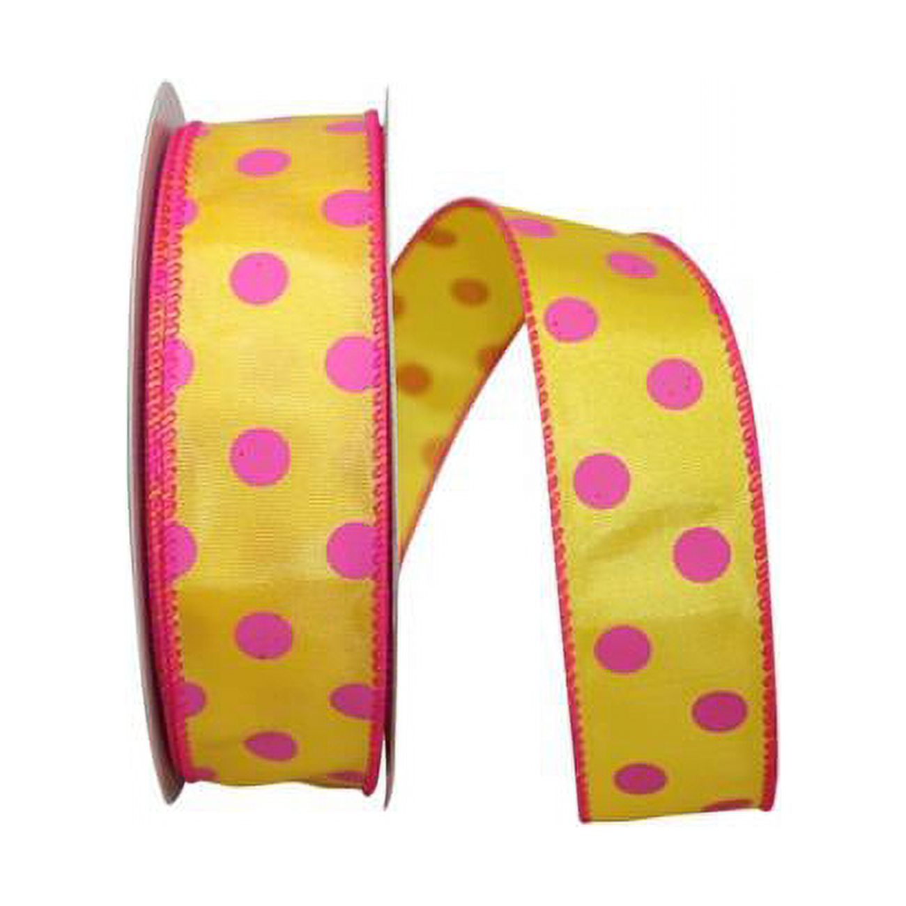 Reliant Ribbon - 92872W-079-09H, Large Dots Taffeta Wired Edge Ribbon ...
