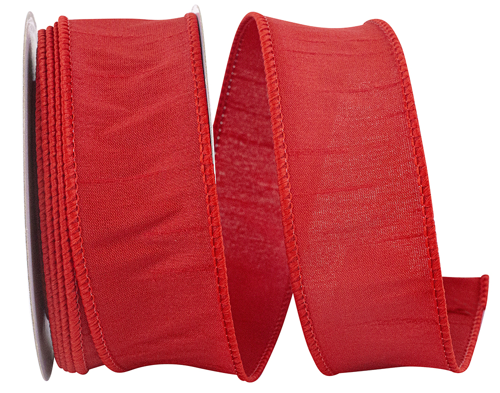 Reliant Ribbon - 92975W-065-09F, Dupioni Supreme Wired Edge Ribbon, Red ...