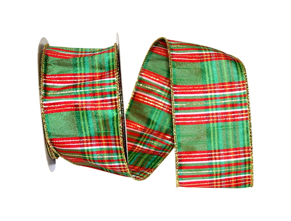 Reliant Ribbon - 92981W-601-40F, Primary Metallic Plaid Dupioni Wired ...