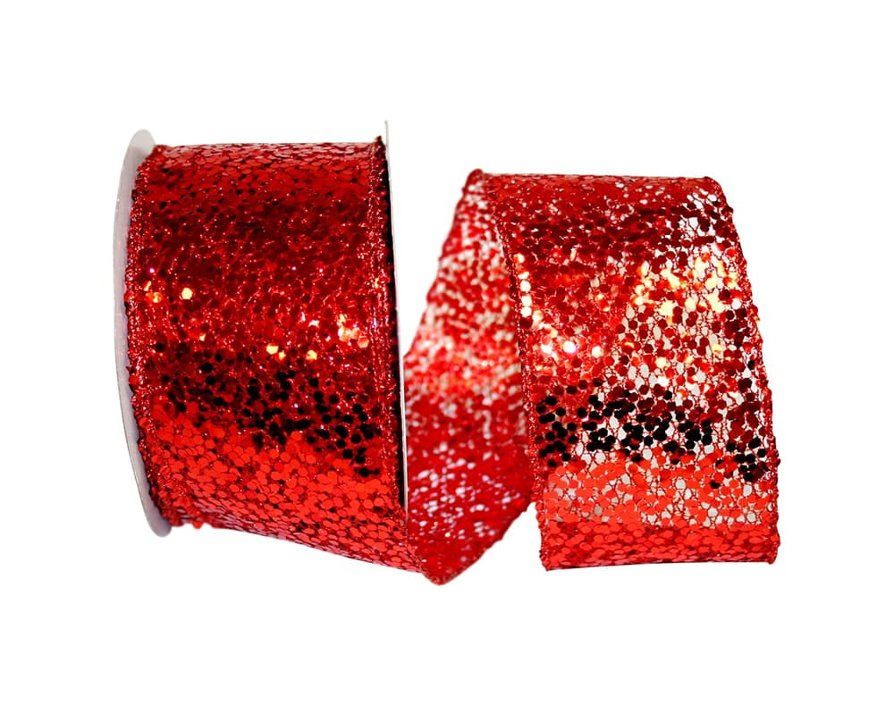 Reliant Ribbon - 93075W-065-40F, Sequin Glitter Web Wired Edge Ribbon ...