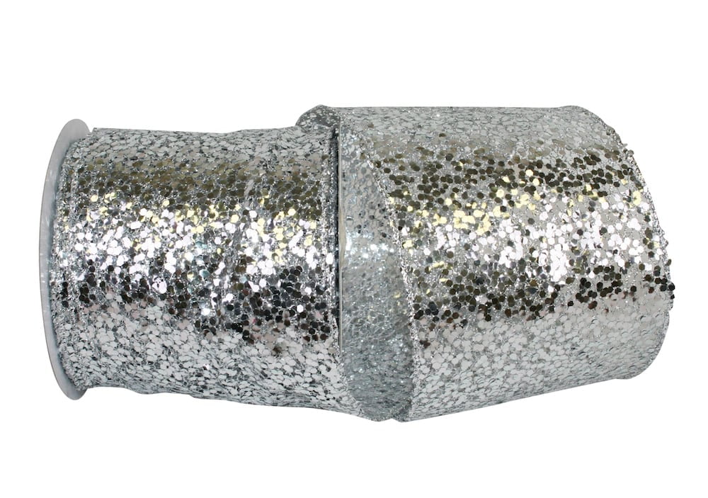 Reliant Ribbon - 93075W-070-10F, Sequin Glitter Web Wired Edge Ribbon ...
