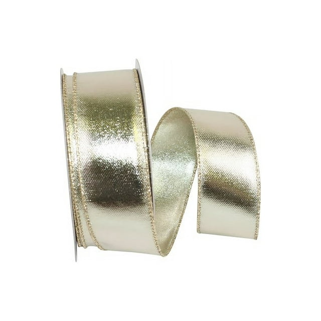 Reliant Ribbon - 93178W-075-09F, Lame Foil Metallic Two-sided Wired ...