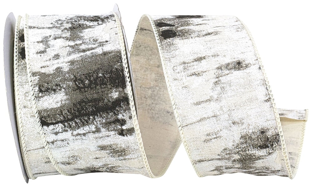 Reliant Ribbon - 93218W-030-40F, Birch Tree Bark Forest Wired Edge ...