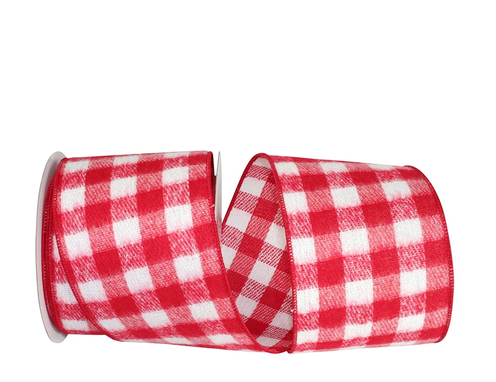 Reliant Ribbon - 93333W-036-10F, Brushed Gingham Check Flannel Wired ...