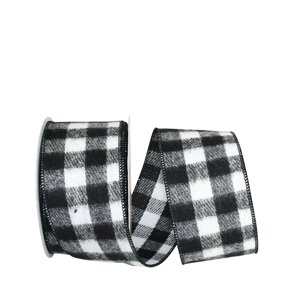 Reliant Ribbon - 93333W-984-40F, Brushed Gingham Check Flannel Wired ...