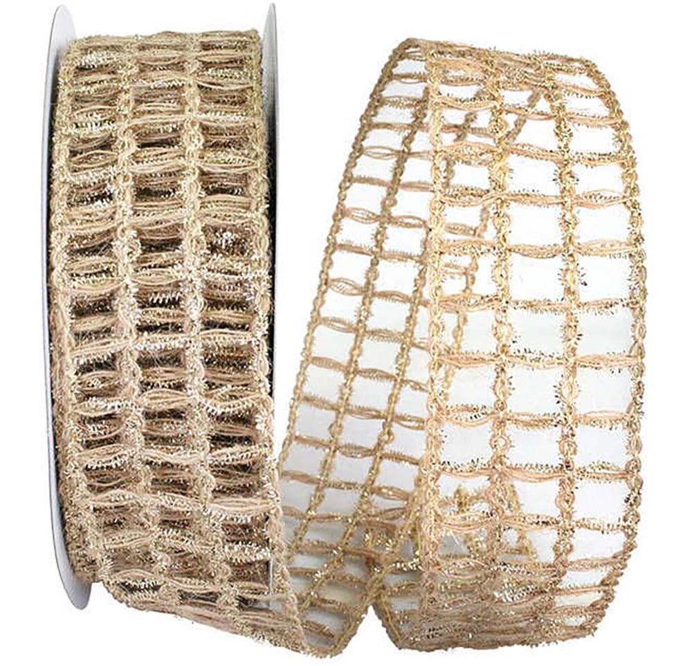 Reliant Ribbon - 93344W-757-40H, Grand Jute Box Sparkle Wired Edge ...
