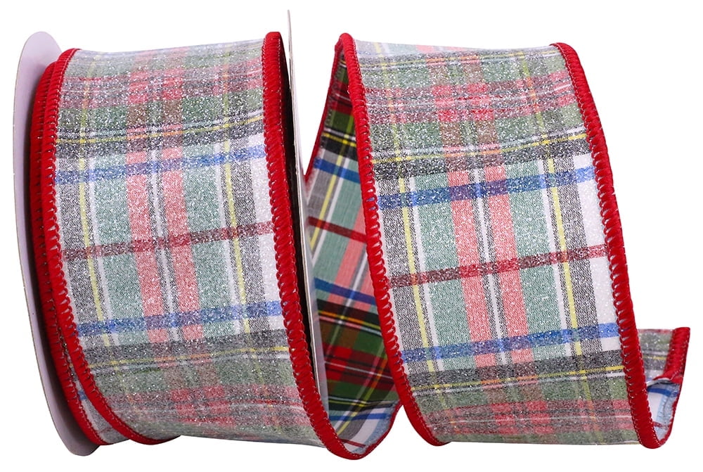 Reliant Ribbon - 93368W-030-40F, Frosted Steward's Plaid Dupioni We ...