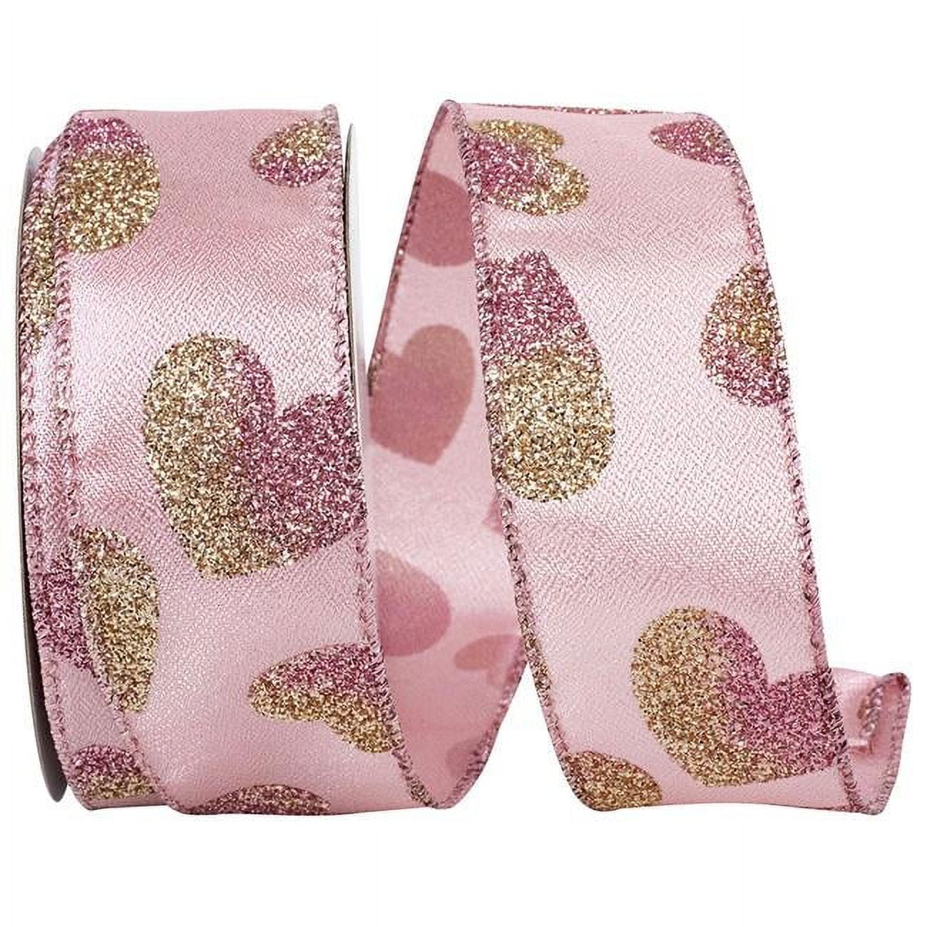 Reliant Ribbon 93775W-061-09H 1.5 in. 20 Yards Glitter Pink Two Tone ...