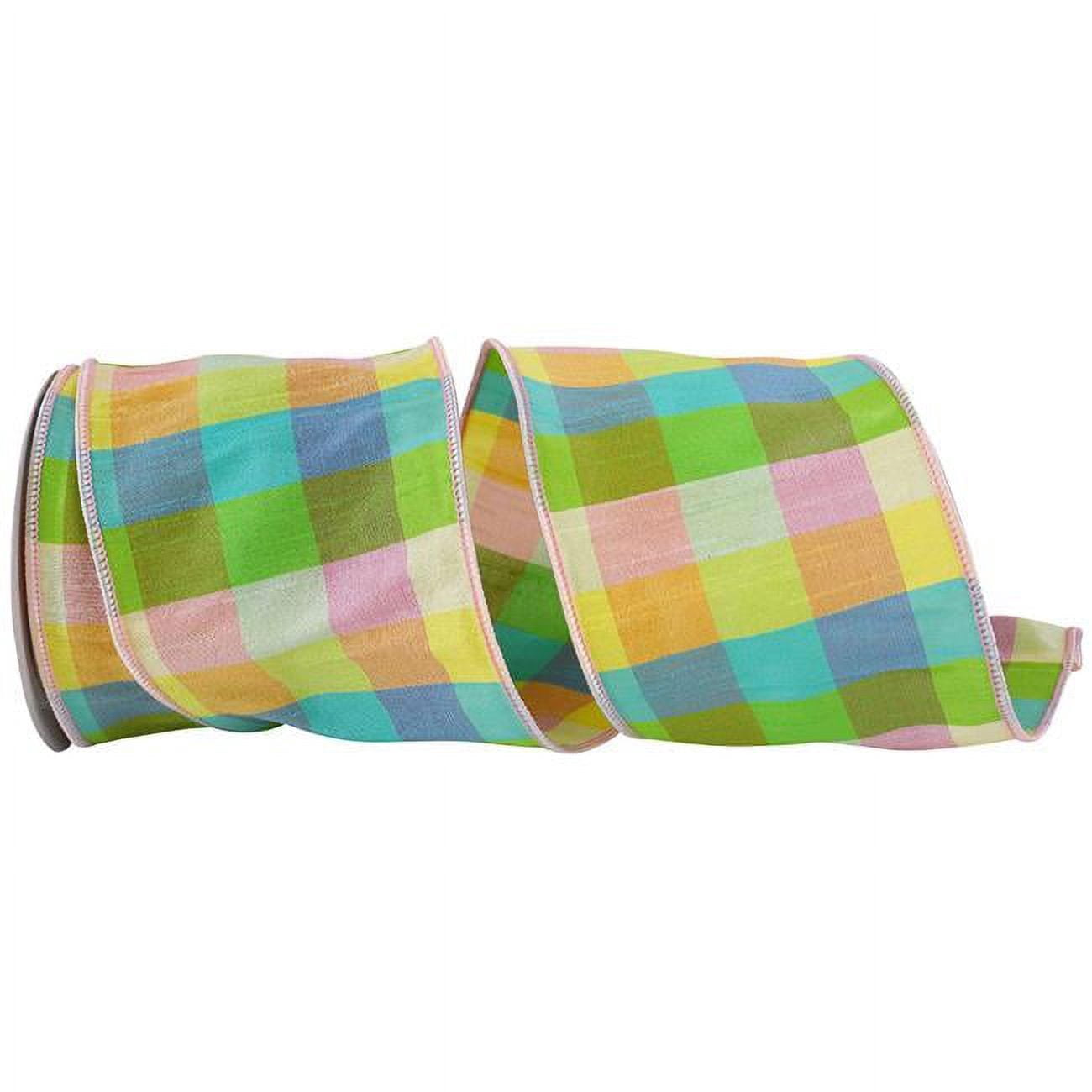 Reliant Ribbon 93829W-001-10F 4 in. 10 Yards Summer Time Check Grand ...