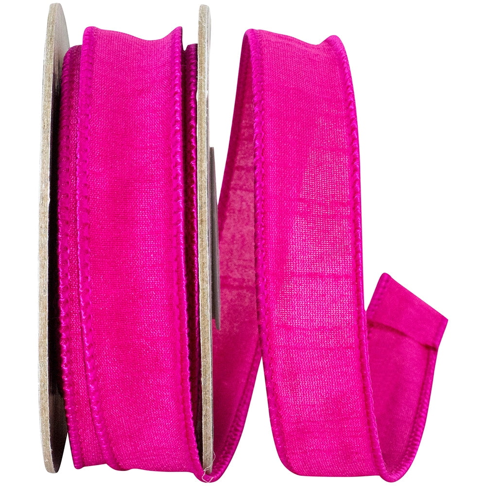 Ribbon - Custom Color Dupioni Wired Edge, Fuchsia, 7/8 Inch, 10 Yards ...