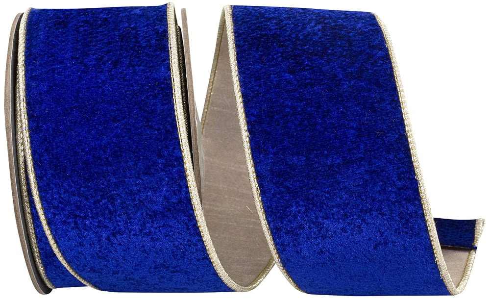 Reliant Ribbon - 94437W-339-40D, Ribbon, Cobalt Blue/gold, 2-1/2 Inch ...