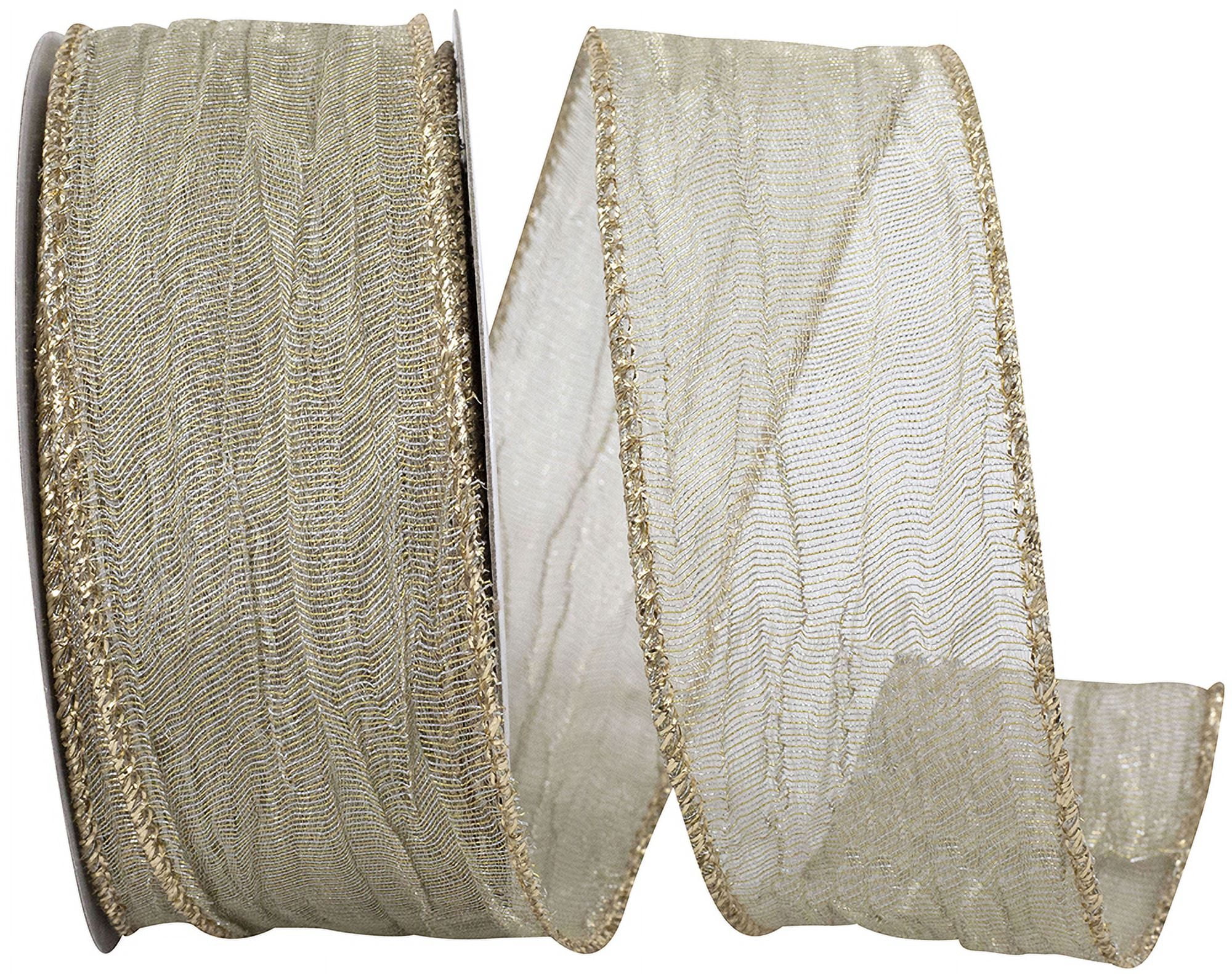 Reliant Ribbon - 97597W-901-09F, Crushed Mesh Value Wired Edge Ribbon ...