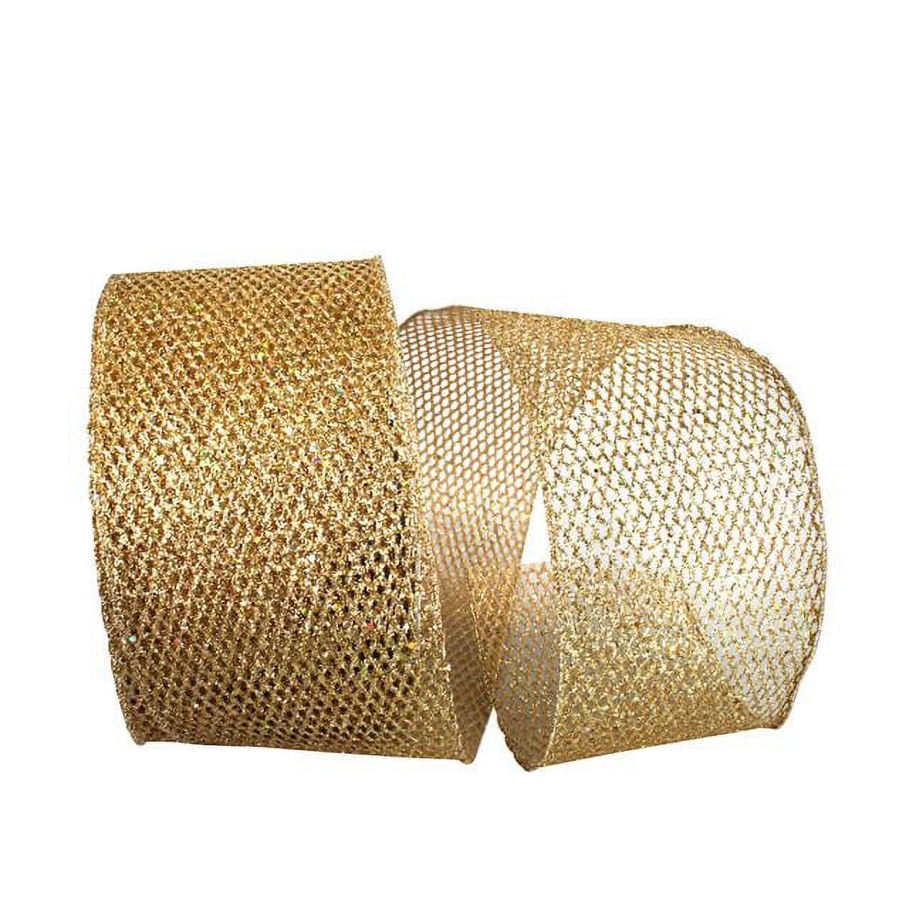 Reliant Ribbon - 97713W-035-10J, Grand Net Glitter Wired Edge Ribbon ...