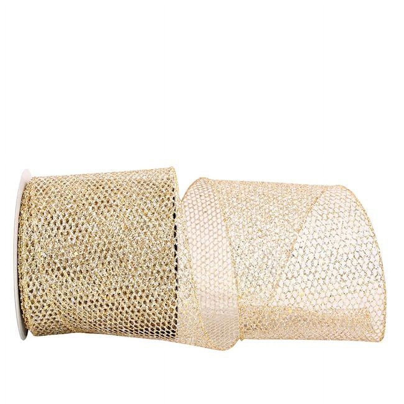 Reliant Ribbon - 97713W-990-10F, Grand Net Glitter Wired Edge Ribbon ...