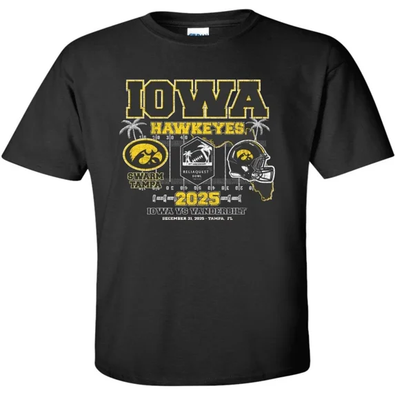 Reliaquest Bowl 2025 Hawkeyes Black t-shirt - Walmart.com