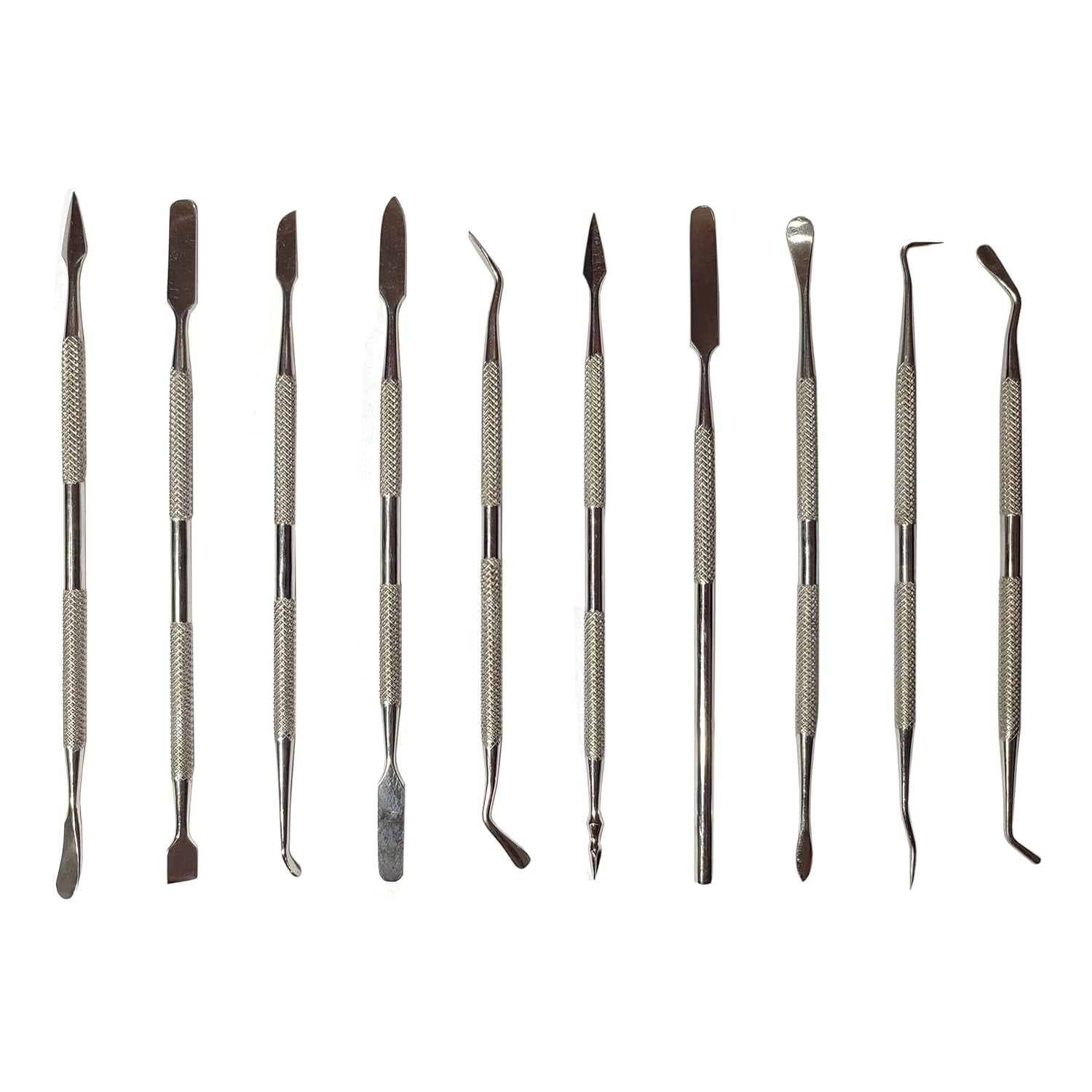 Relibba Stainless Steel Wax Carving Tools, Double Ended Spatulas - Carvers - Set Of 10, Silver ...