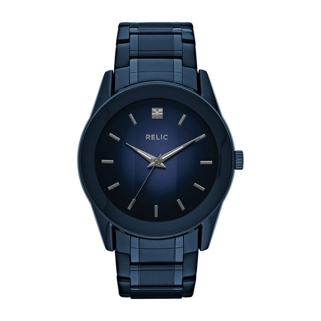 Relic By Fossil Men's Rylan Blue Stainless Steel Diamond Accent Watch ...