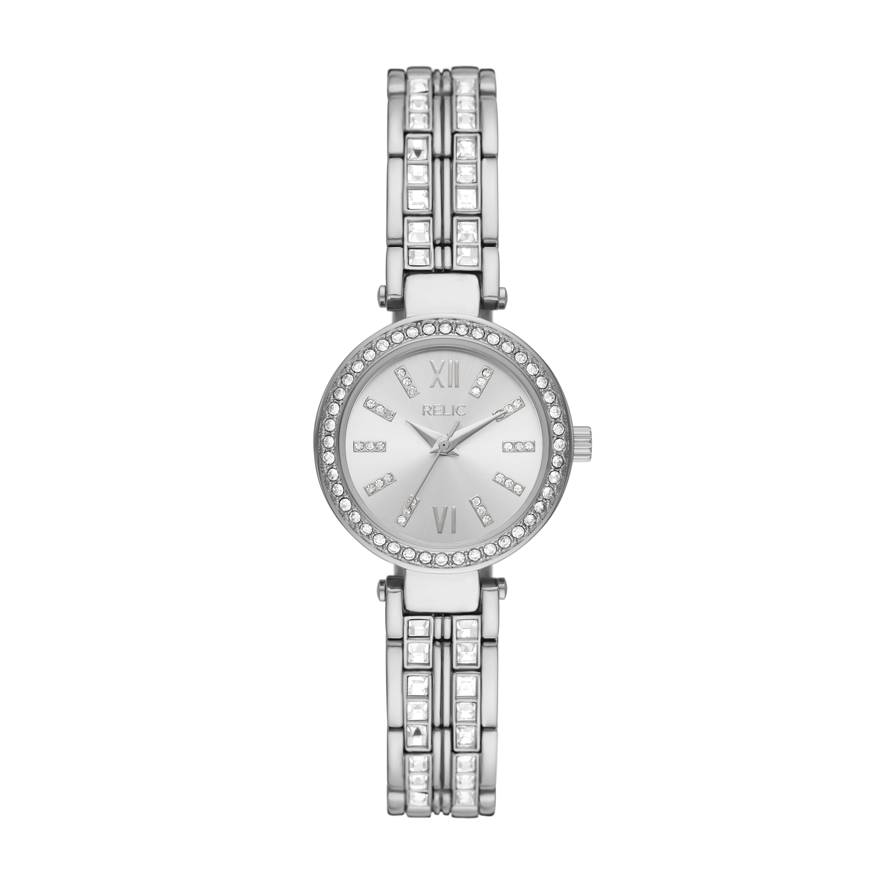 Relic By Fossil Women's Anita Crystal Accent Silver Tone Bracelet Watch ...